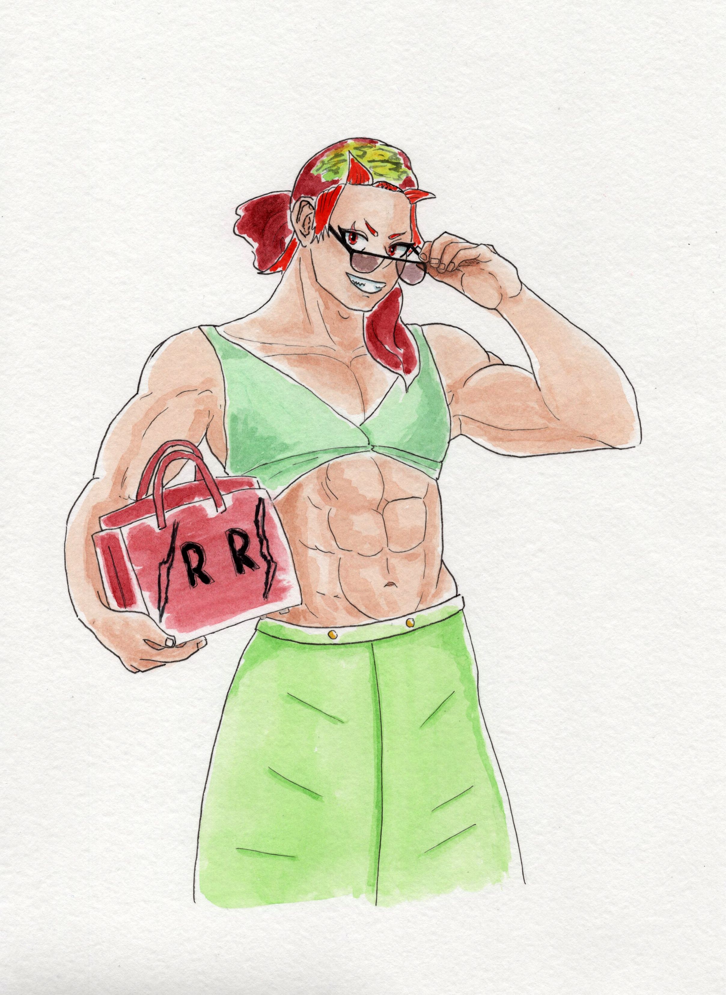 Kirishima In Green Skirt 2023 Rainysoulart Rainysoul 僕のヒーローアカデミア Boku No Hero Academia